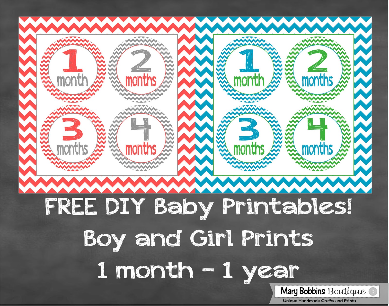 Two Magical Moms: FREE DIY Monthly Baby Printables