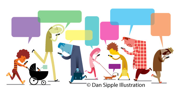dan sipple illustration blog: Texting Cartoon