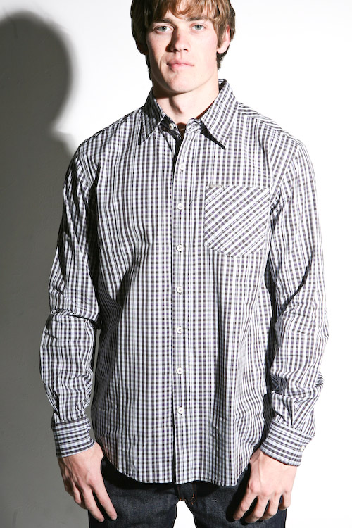 dearz: Rebel8 - men's lenny plaid button up (purple)