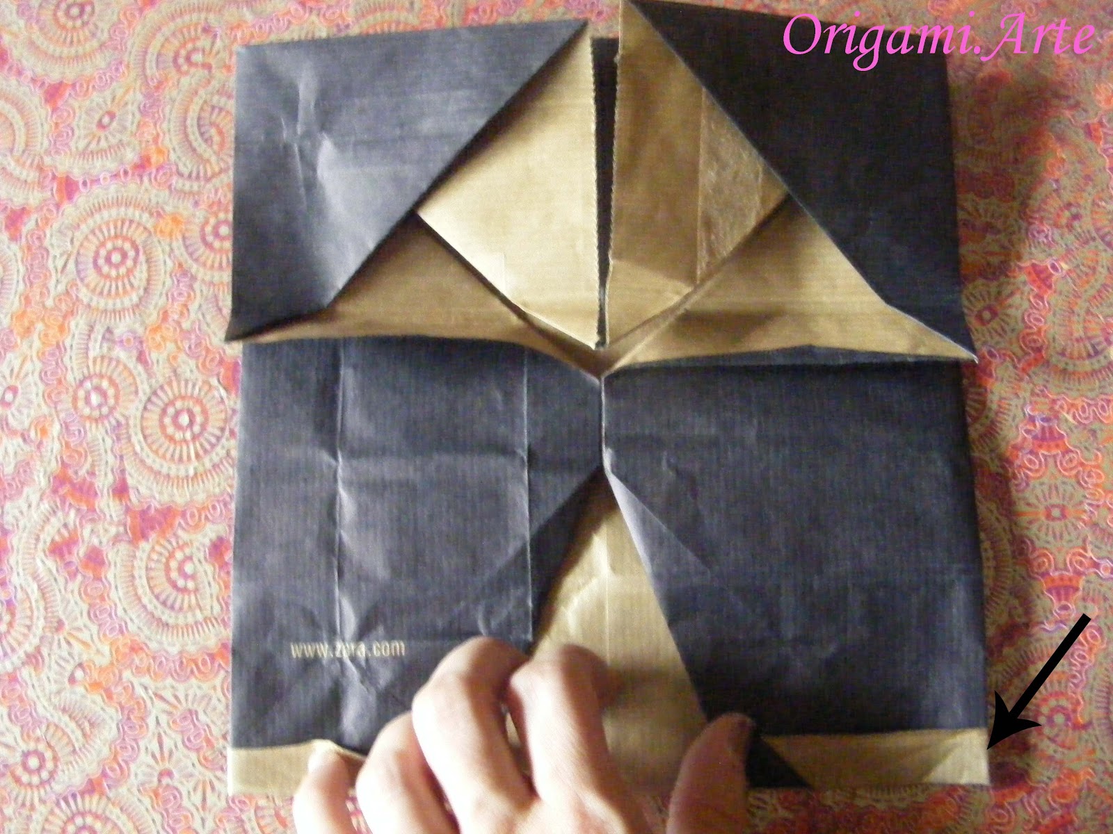 Origami.Arte: Carteira de saco de papel