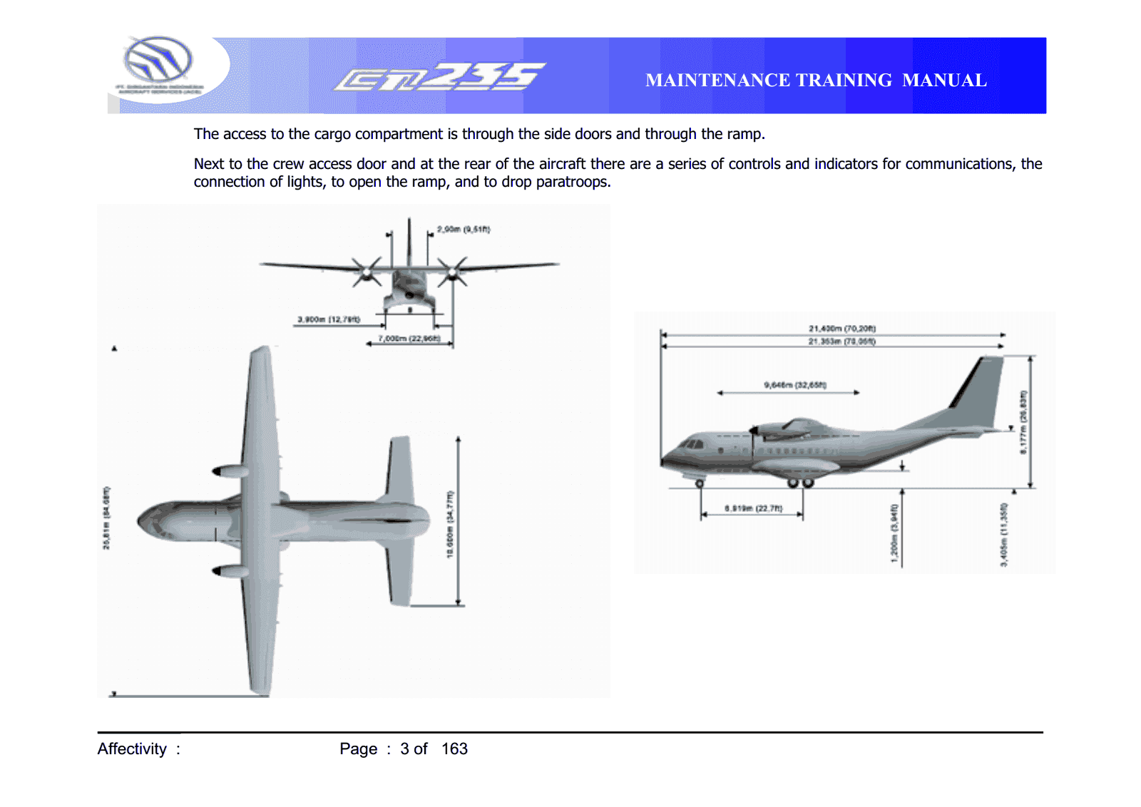 No liMiT: cn 235 Training manual