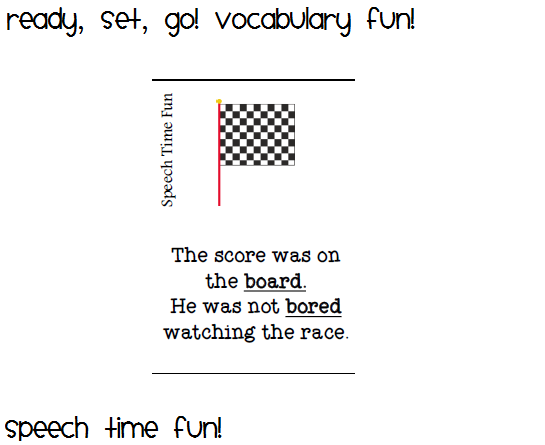 Ready, Set, Go! Vocabulary Fun! - Speech Time Fun: Speech and Language ...