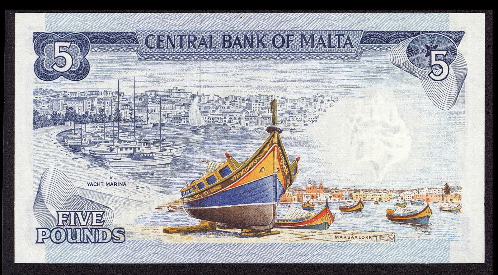 Malta 5 Maltese Lira banknote 1973|World Banknotes & Coins Pictures ...