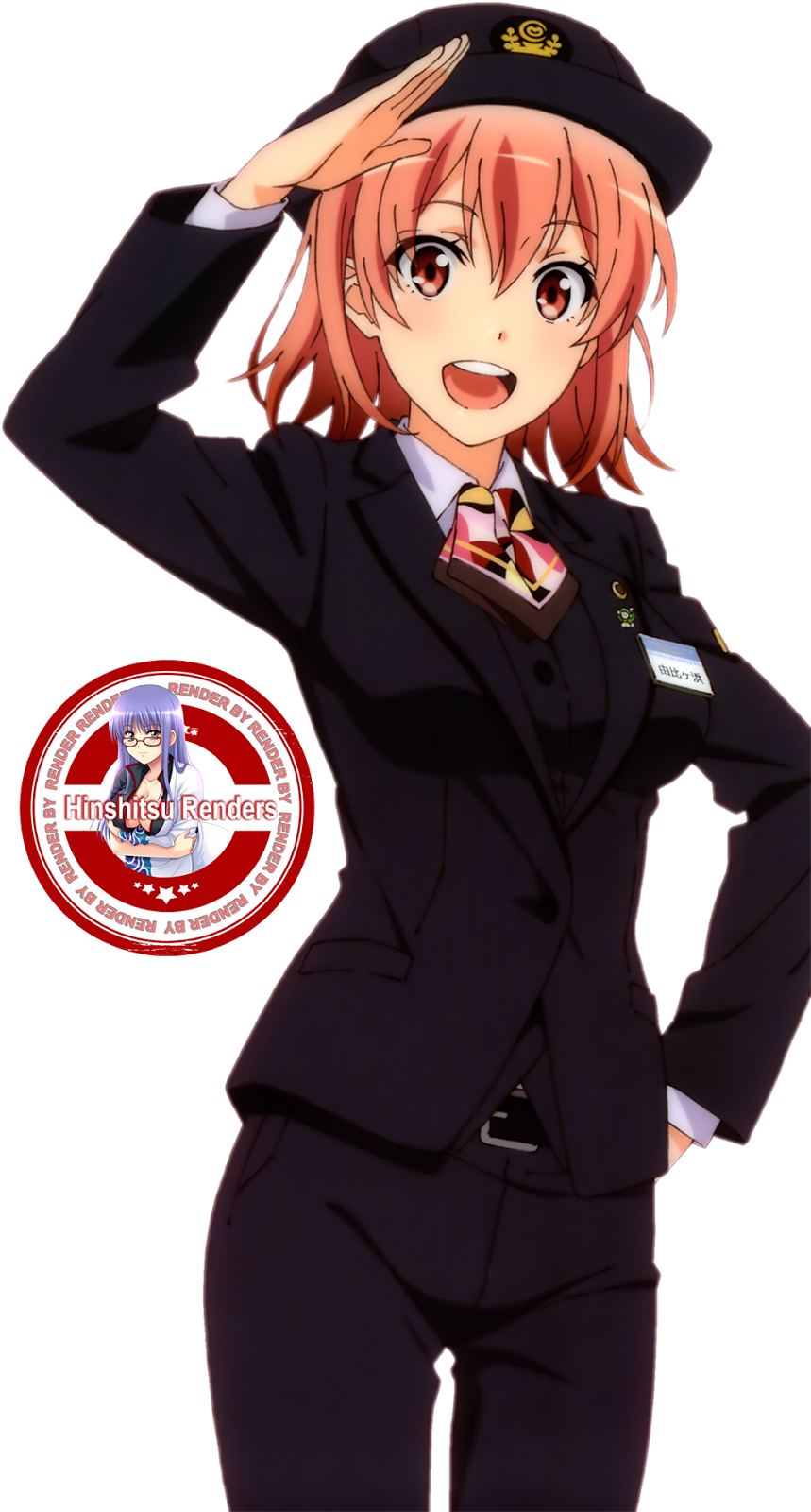 Oregairu: Yui Yuigahama Agent Uniform Render | Hinshitsu Anime Renders