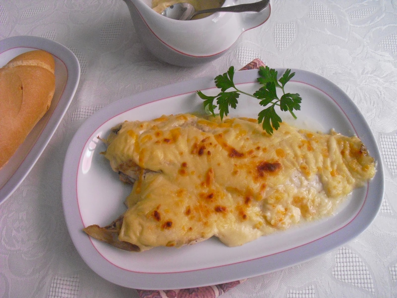 Mero gratinado a la mostaza ~ Con sabor a huerto