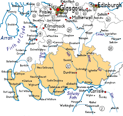 Map of Dumfries and Galloway Province Area