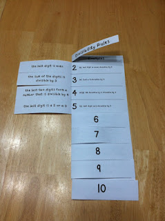 Tearless Teaching: Divisibility Rules Foldable Graphic Organizer