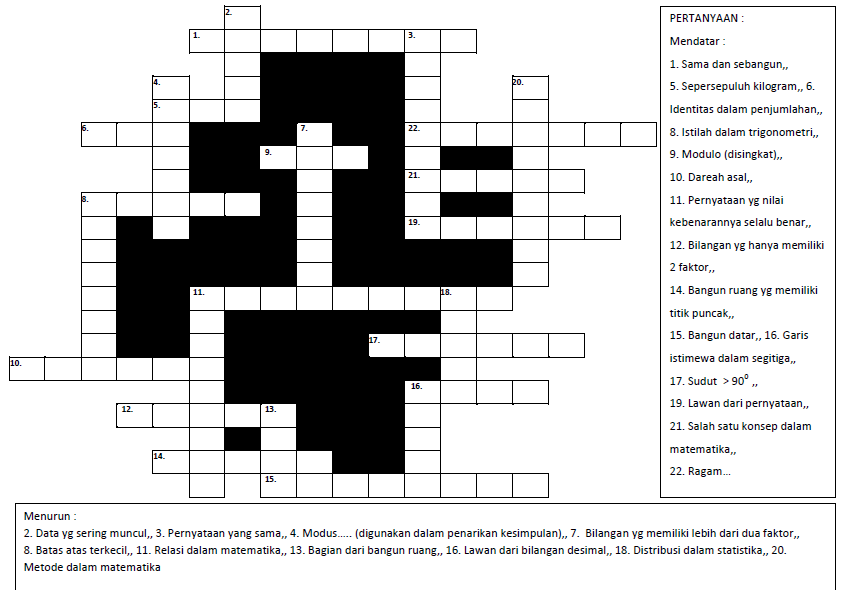 ARRY WAISNAWA : Teka-Teki Silang Matematika