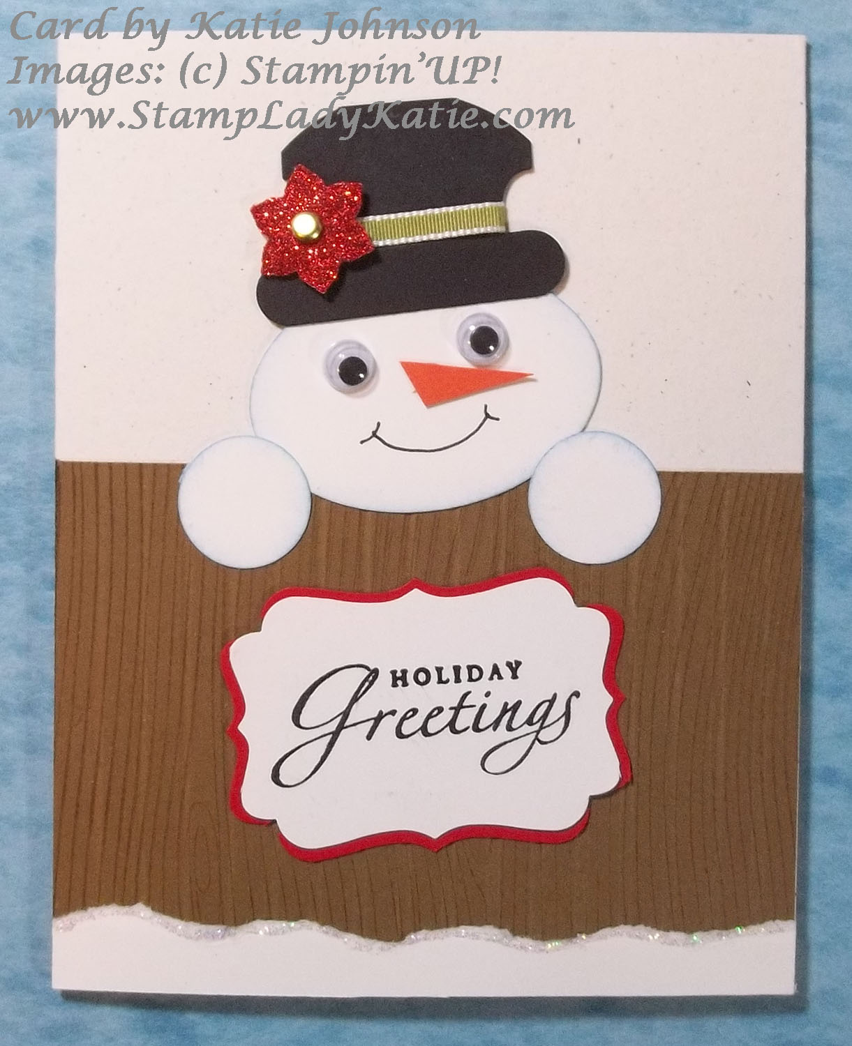 StampLadyKatie.com: Punch Art Snowman Card