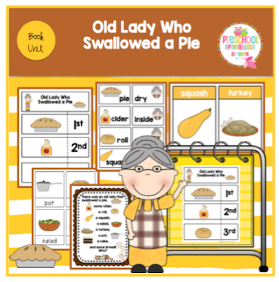 Old Lady Who Swallowed a Pie (Thanksgiving Printable) ~ Preschool ...