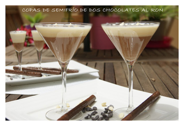 COPAS SEMIFRÍO DE DOS CHOCOLATES AL RON - Atrapada en mi cocina