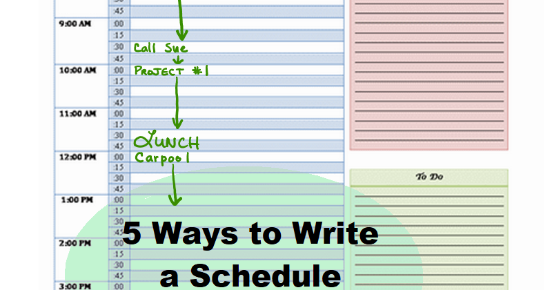 5 Ways to Write a Schedule in a Planner | Giftie Etcetera: 5 Ways to ...