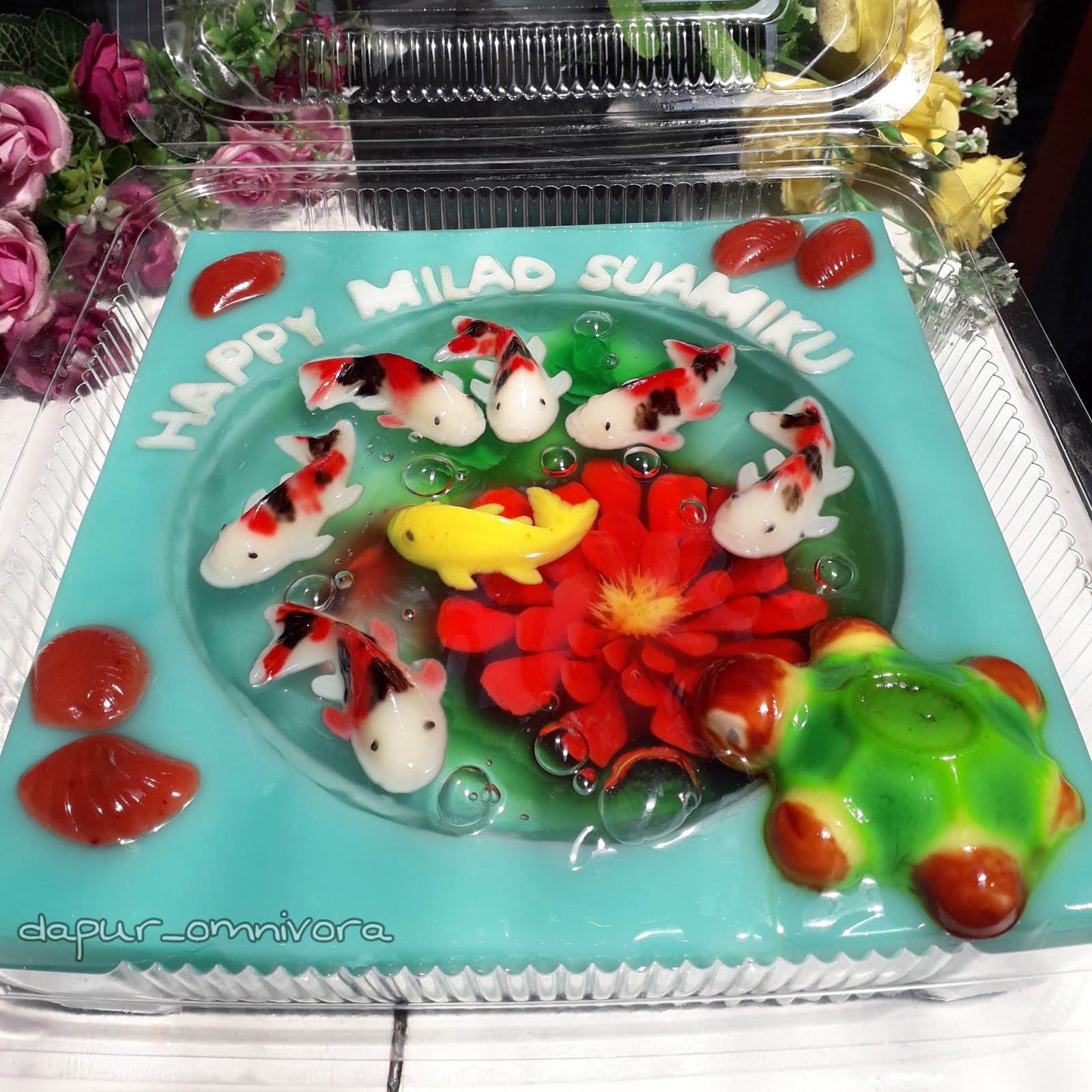 Puding Kolam Bunga Merah - Omni Pudding
