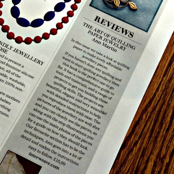 Making Jewellery Magazine Features Quilled Jewelry