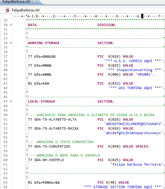 Experiência COBOL: Convertendo String - Inspect Converting