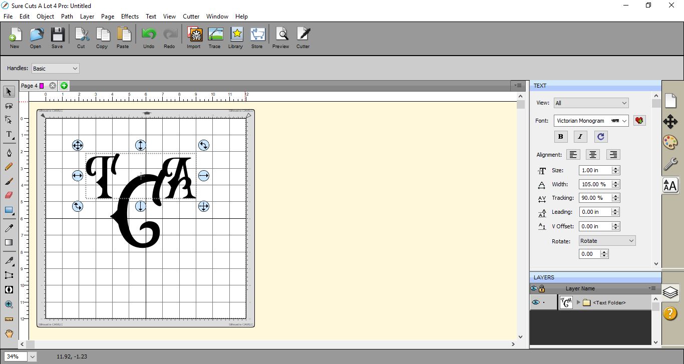 How to Create a Monogram in Sure Cuts A Lot 4 | Design Bundles