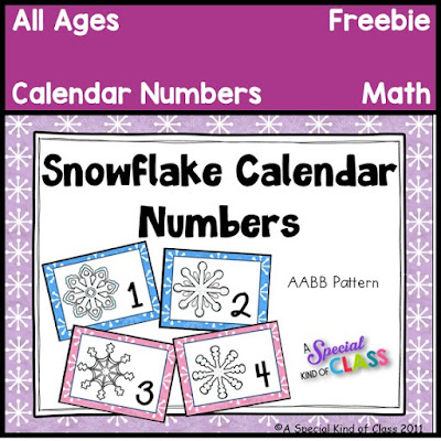 A special kind of class: Snowflake Calendar Numbers