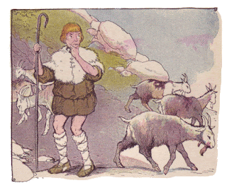 Narrative Text ( A Shepherd, his sheep and wild goat )