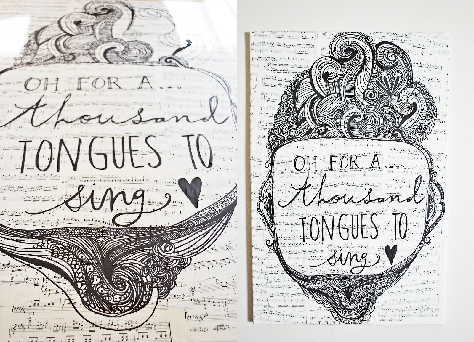 p.s.♡: diy : doodle lyrics canvas
