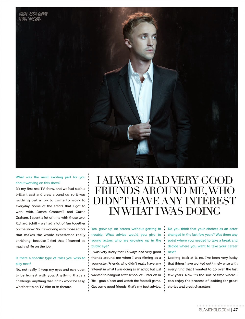 Tom Felton para Glamoholic Magazine Mayo 2014