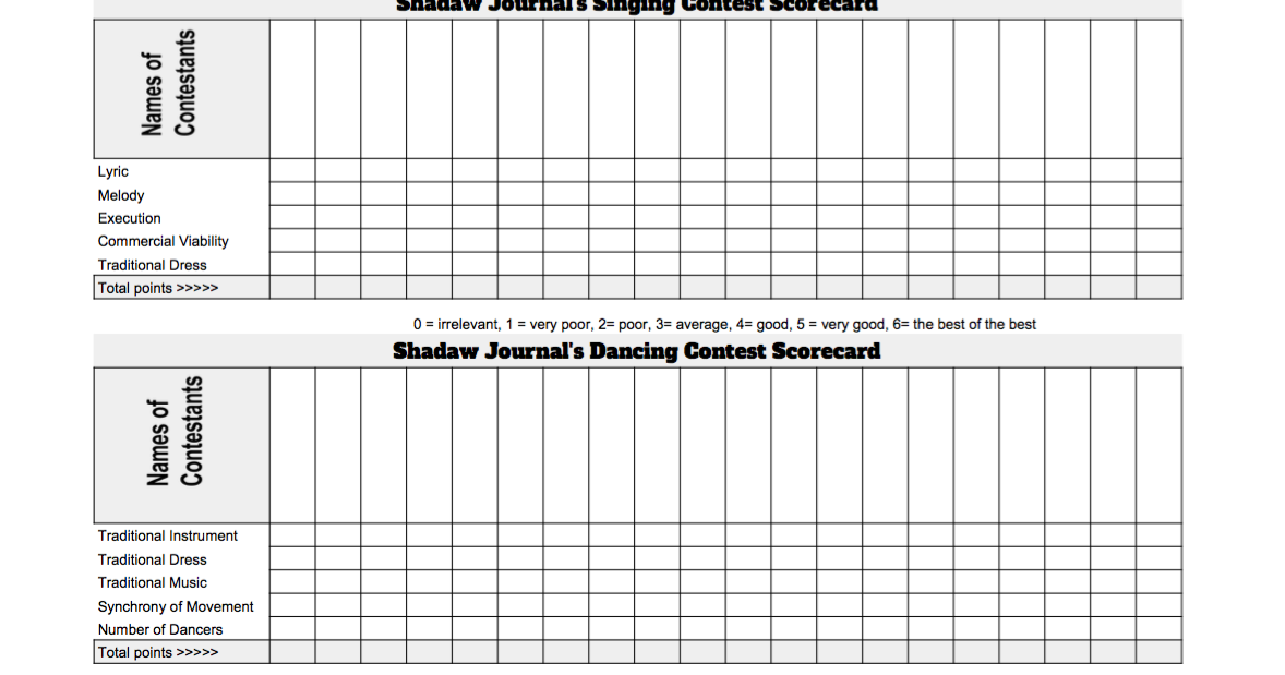 Singing Competition Registration Form ~ Shadaw Journal