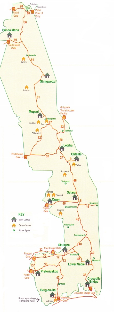 Kruger National Park - 2011 -: Lower Sabie Map