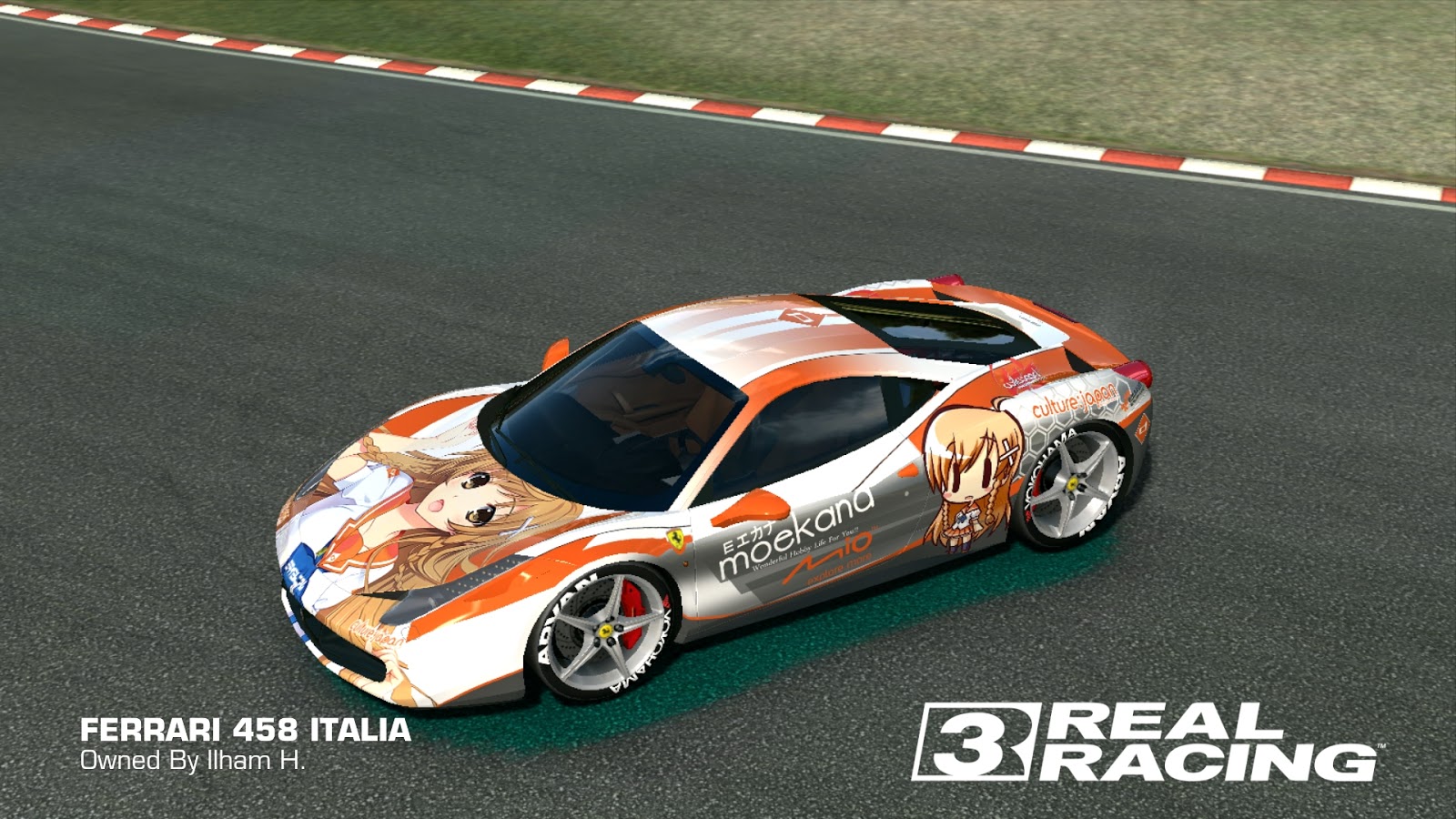 2013 Ferrari 458 Italia Itasha Mirai Millennium - Skin Livery Real Racing 3
