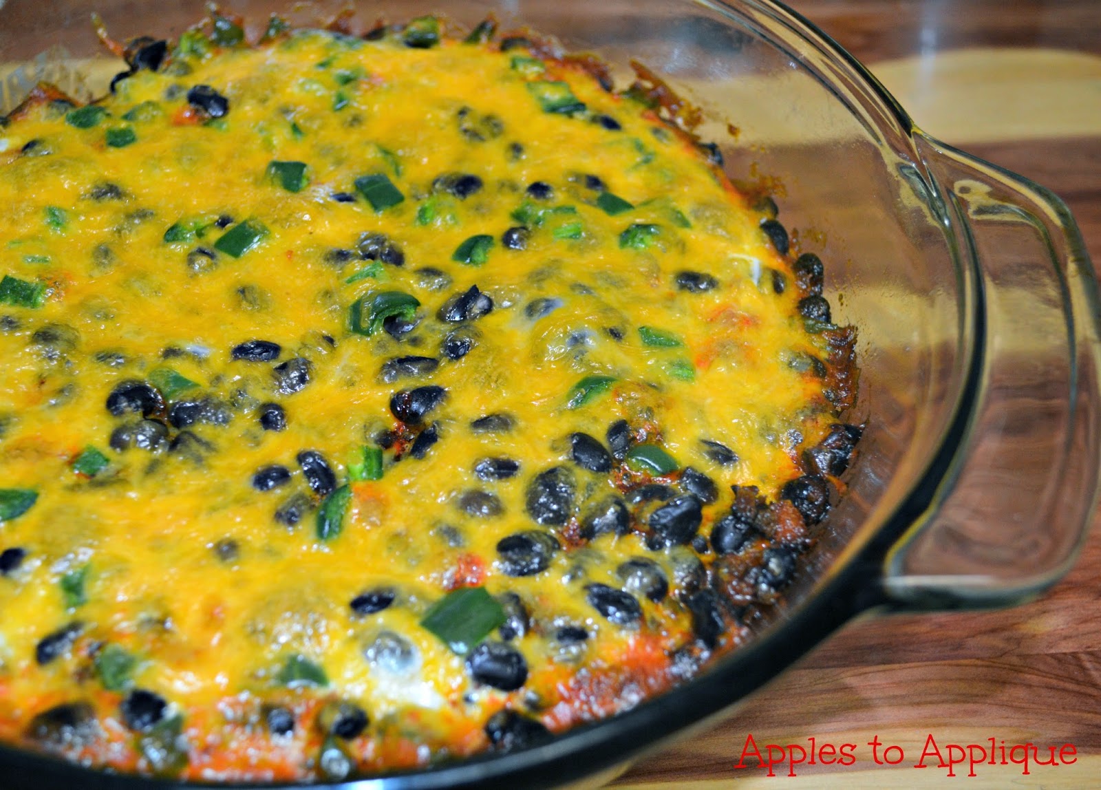 Apples to Applique: Mexican Quiche with Sweet Potato Crust