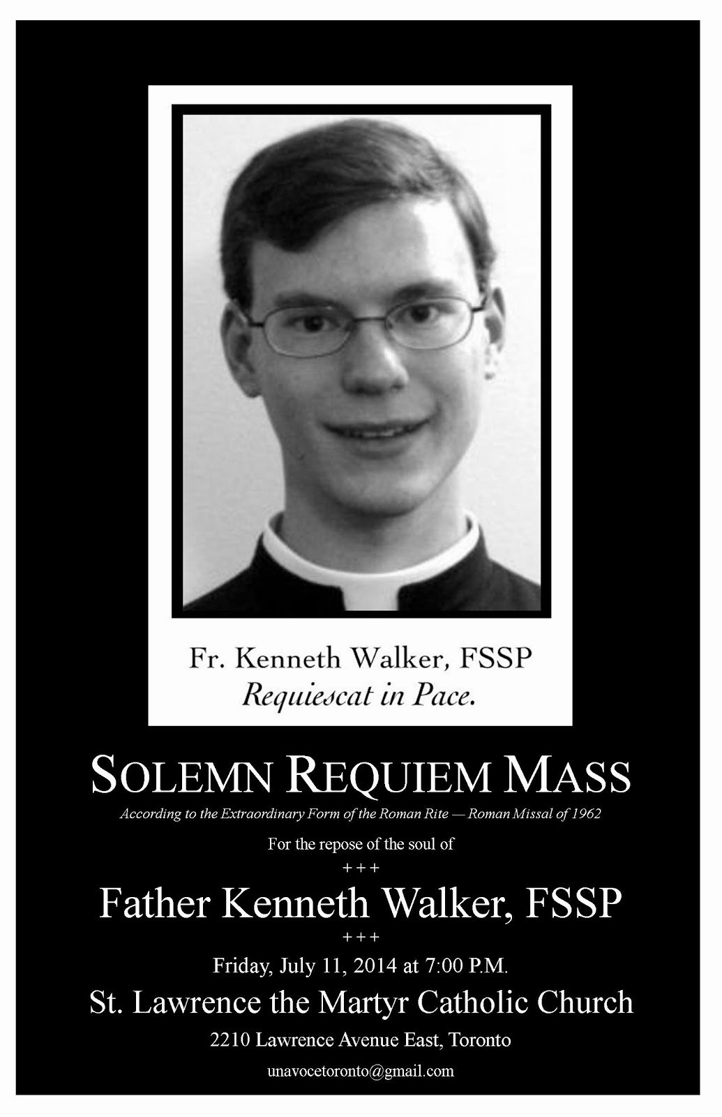 TORONTO CATHOLIC WITNESS: Solemn Requiem Mass for Fr. Kenneth Walker ...