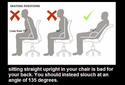 Did you know that sitting straight upright in your chair is ...