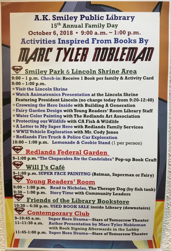 Noblemania: Family Day at Smiley Library, Redlands, CA