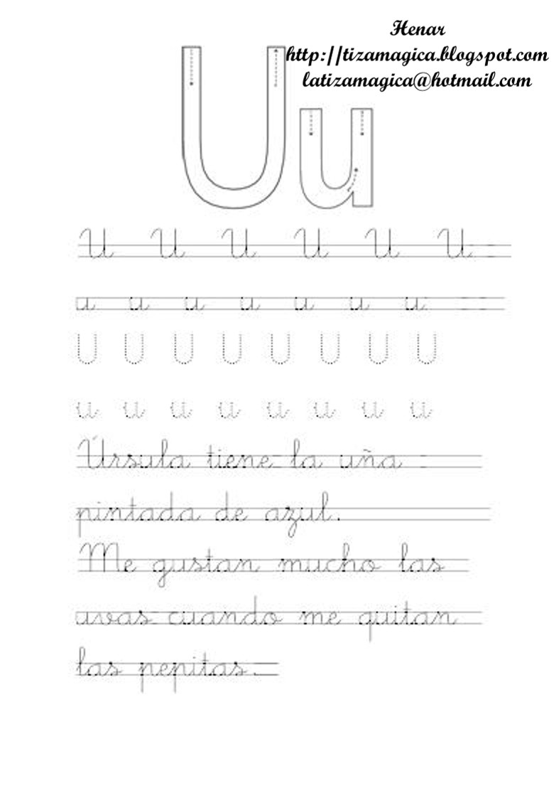 Lectoescritura Letra U – Fichas De Vocales