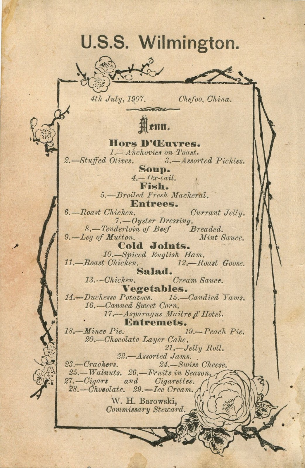 The American Menu: Showing the Flag