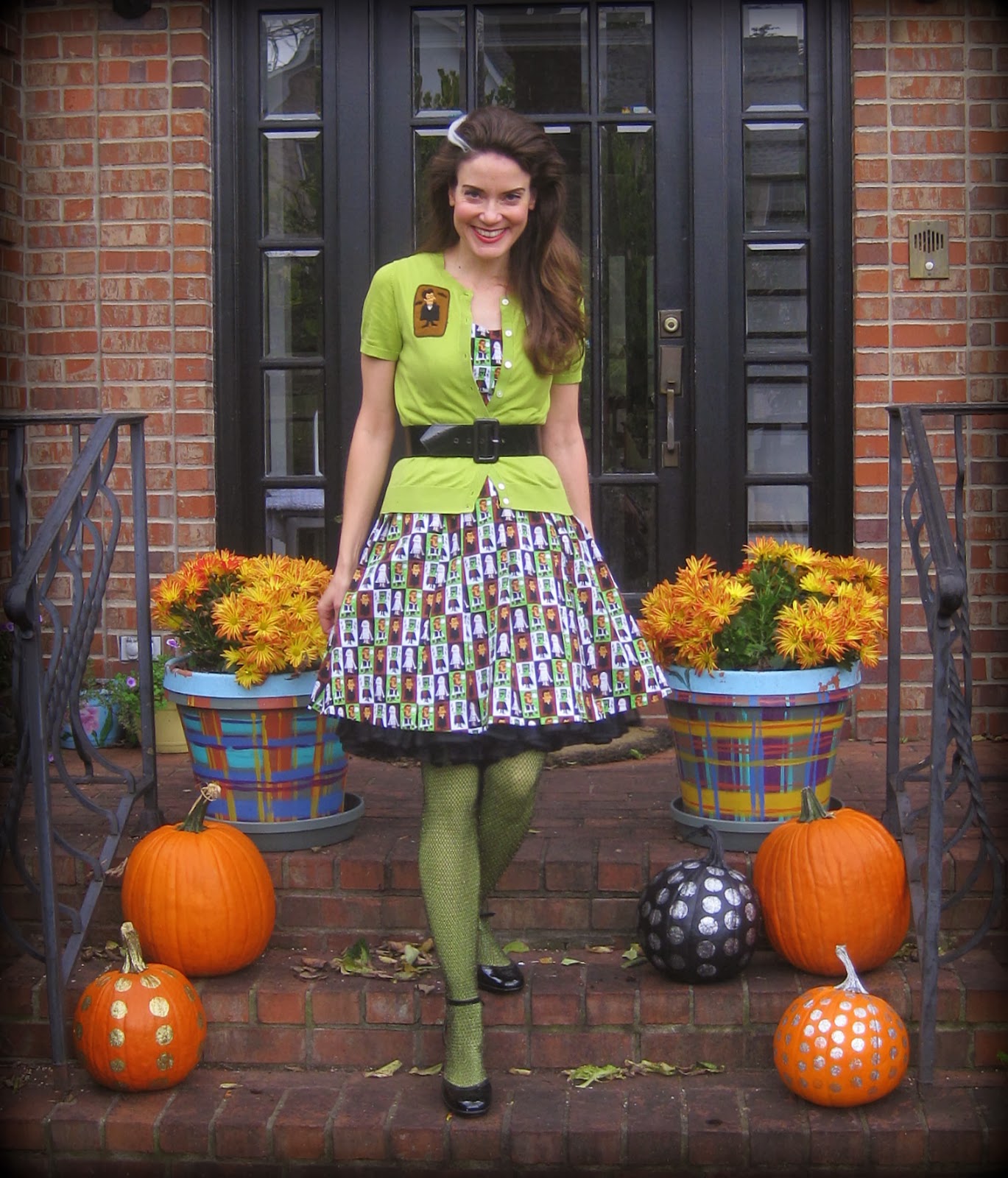 Cassie Stephens: DIY: Matching Monster-Mash Dress and Sweater Cassie Stephens: DIY: Matching Monster-Mash Dress and Sweater