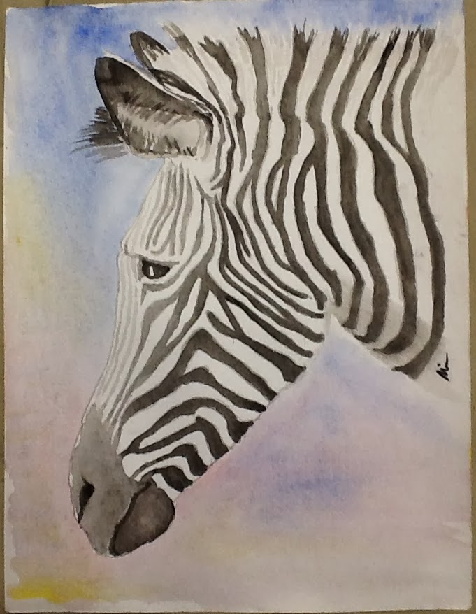 A Creative Journey, by Michael Mitchell: Watercolor of a zebra