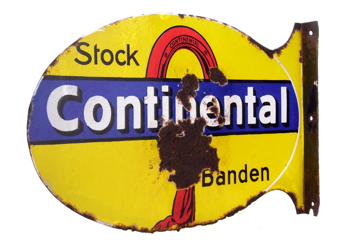 PATINA ANTIK: CONTINENTAL TYRES ENAMEL SIGN