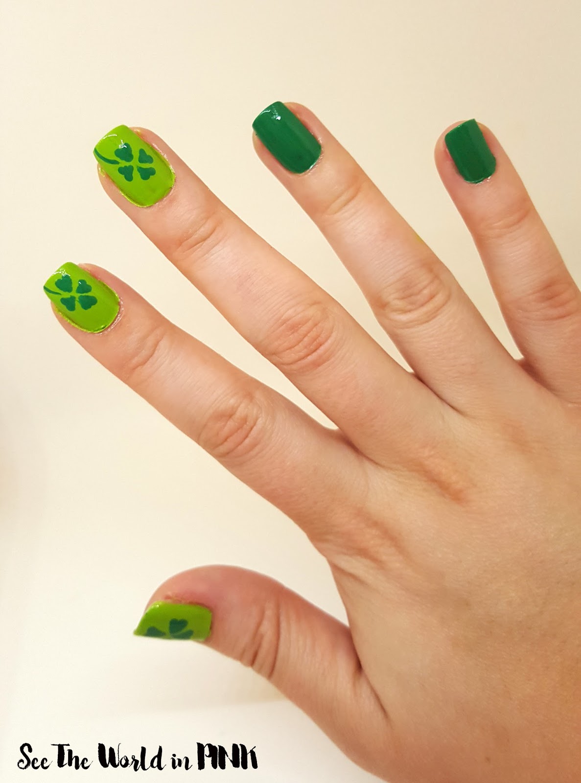 Manicure Monday - St. Patrick's Day 4-leaf Clover Nails | See the World ...