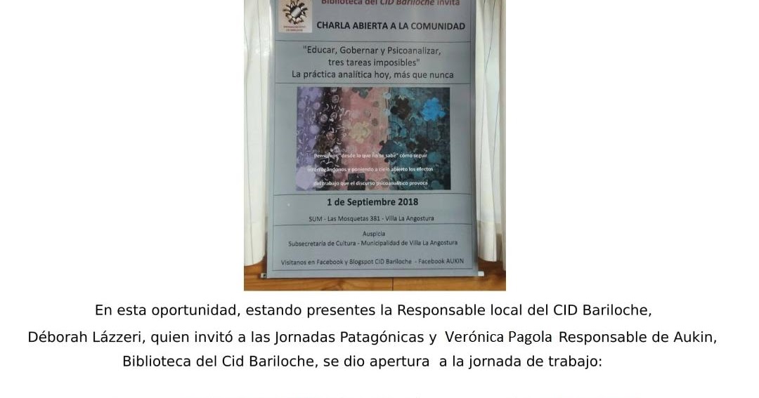 CID Bariloche: AUKIN, Charla abierta a la Comunidad 2018 RESEÑA