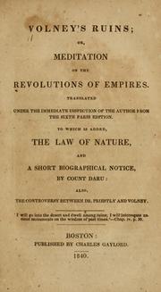 Words Lost & Regained: Constantin François de Chassebœuf, Comte de Volney