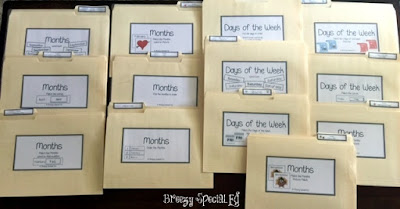 Calendar Skills (Days of the Week and Months) File Folders - Breezy ...