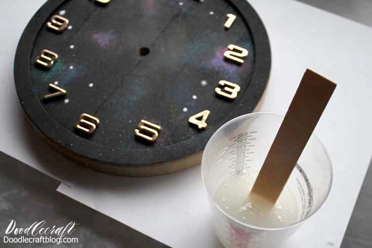 Galaxy Painted Resin Clock Tutorial DIY