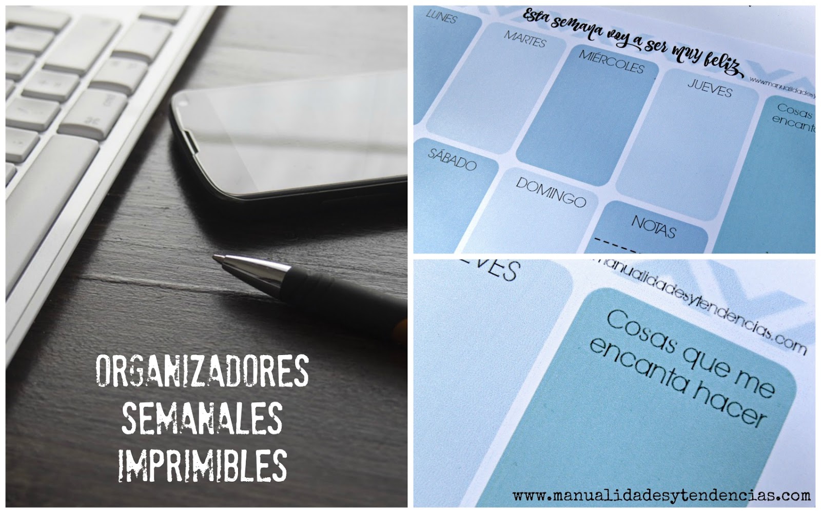 Manualidades y tendencias: Organizadores semanales imprimibles gratis