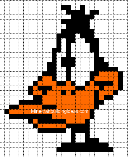 Minecraft Pixel Art Templates: Daffy Duck