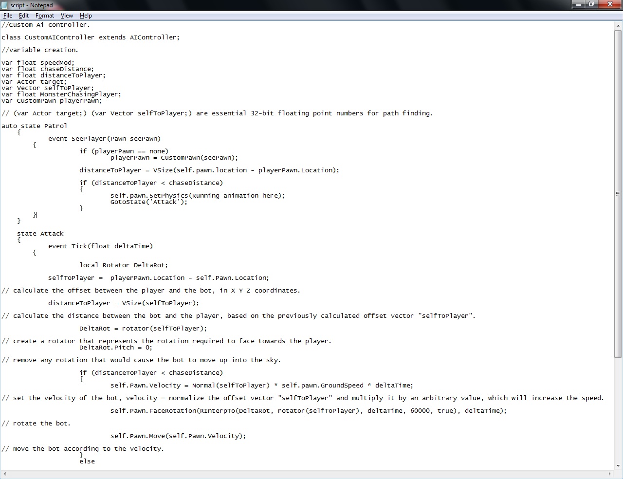Final Year Major Project Survival Horror Game Absolute Zero Enemy Ai Scripting