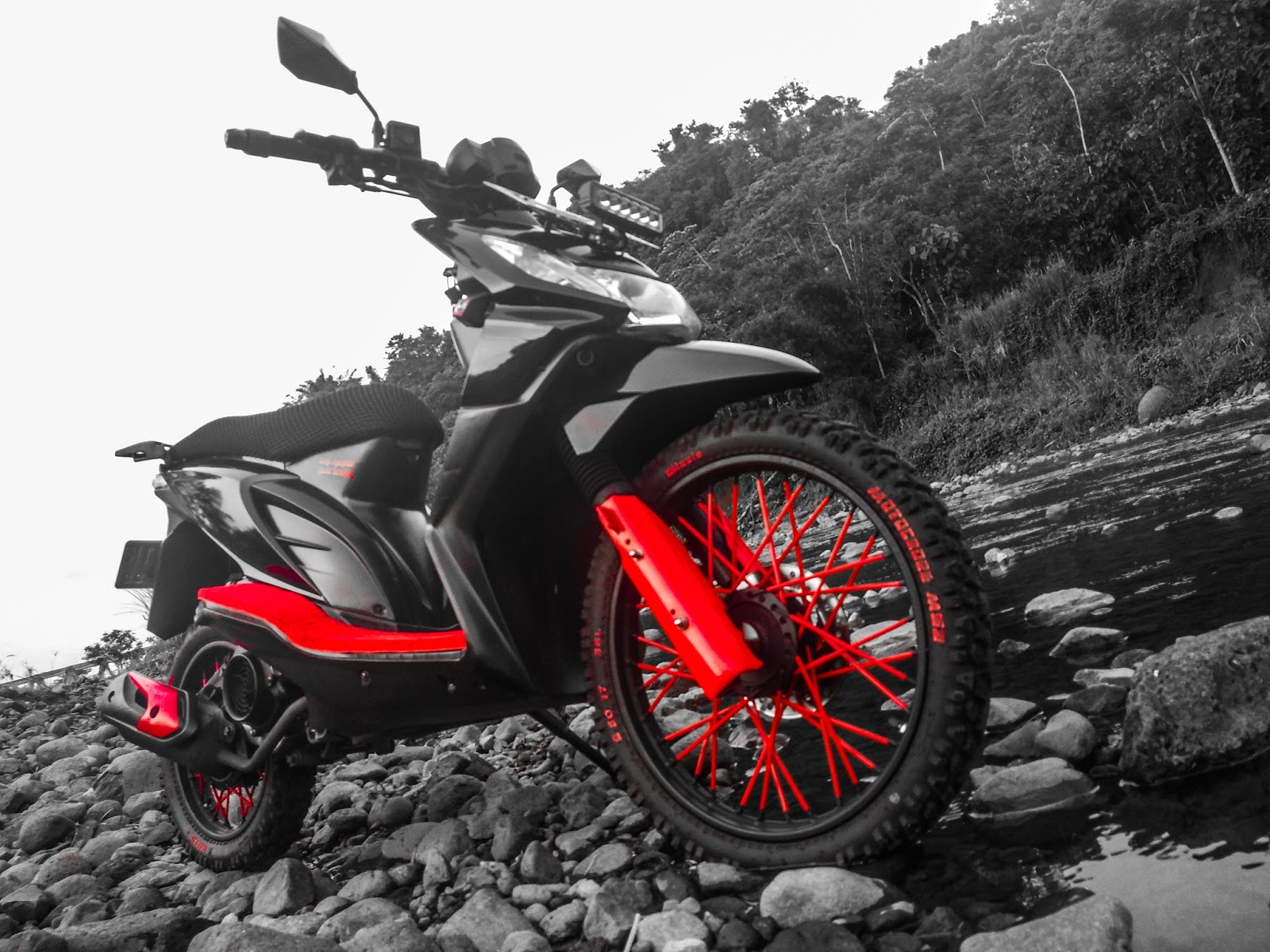 Modifikasi Beat karburator ala semi cross