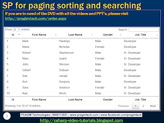 Sql server, .net and c# video tutorial: jQuery datatables stored ...