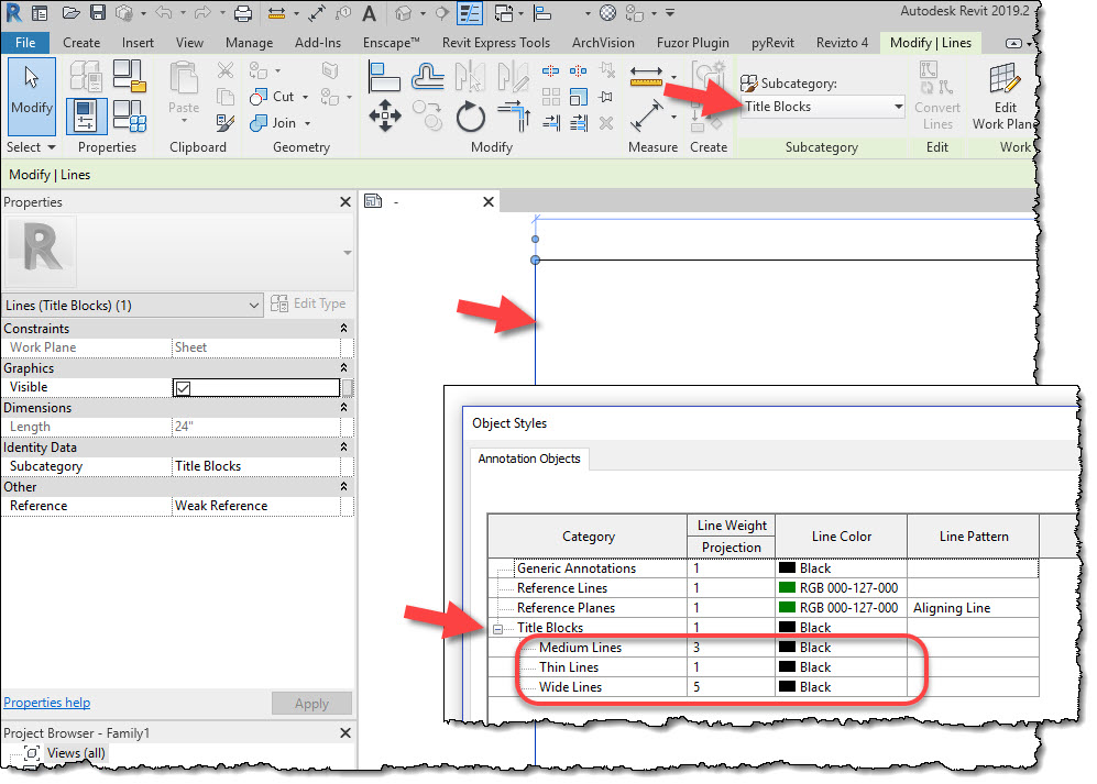 BIM Chapters: Revit's Hardwired Subcategories - Titleblocks