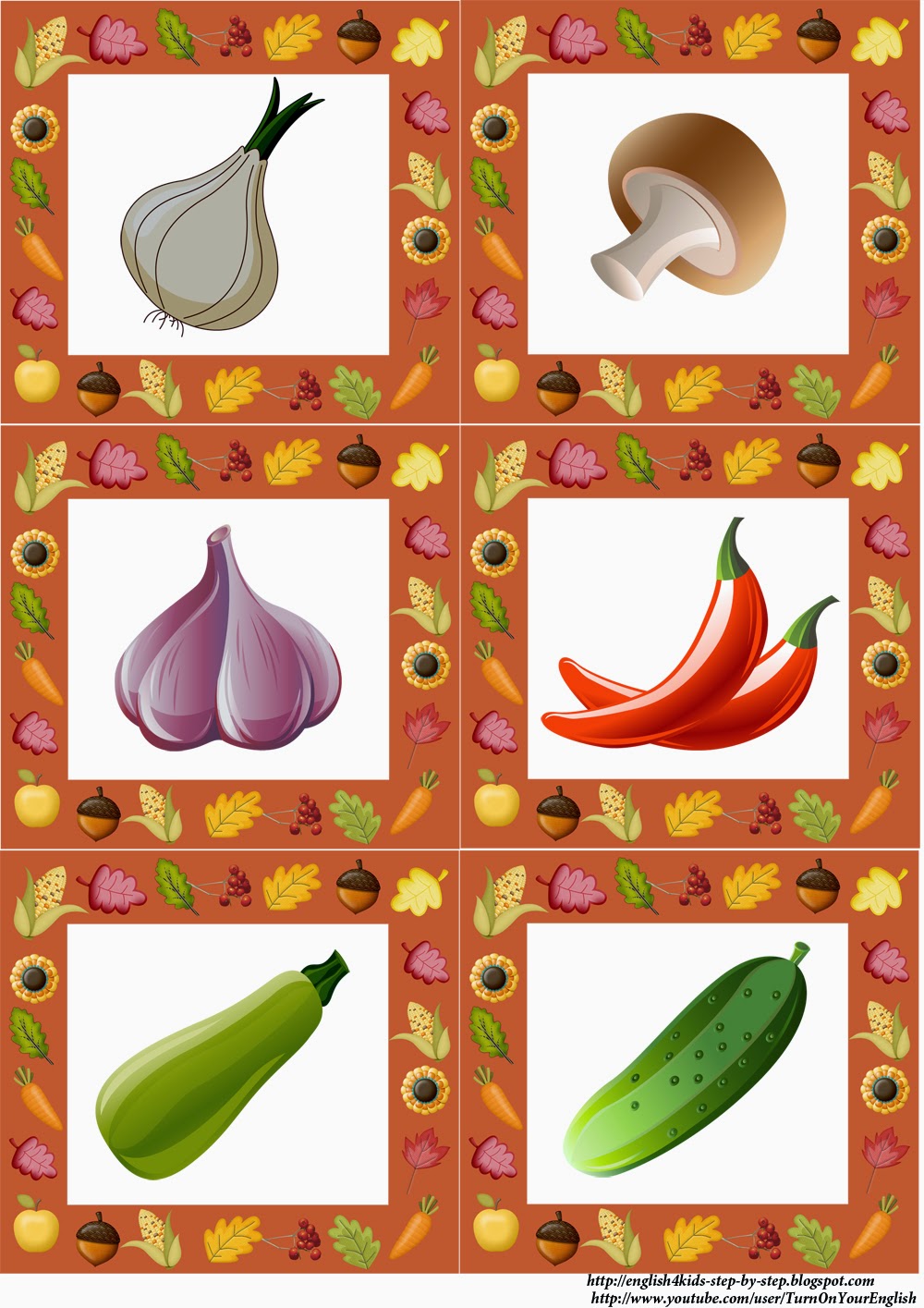 Fall / Autumn Flashcards and Vocabulary Cards