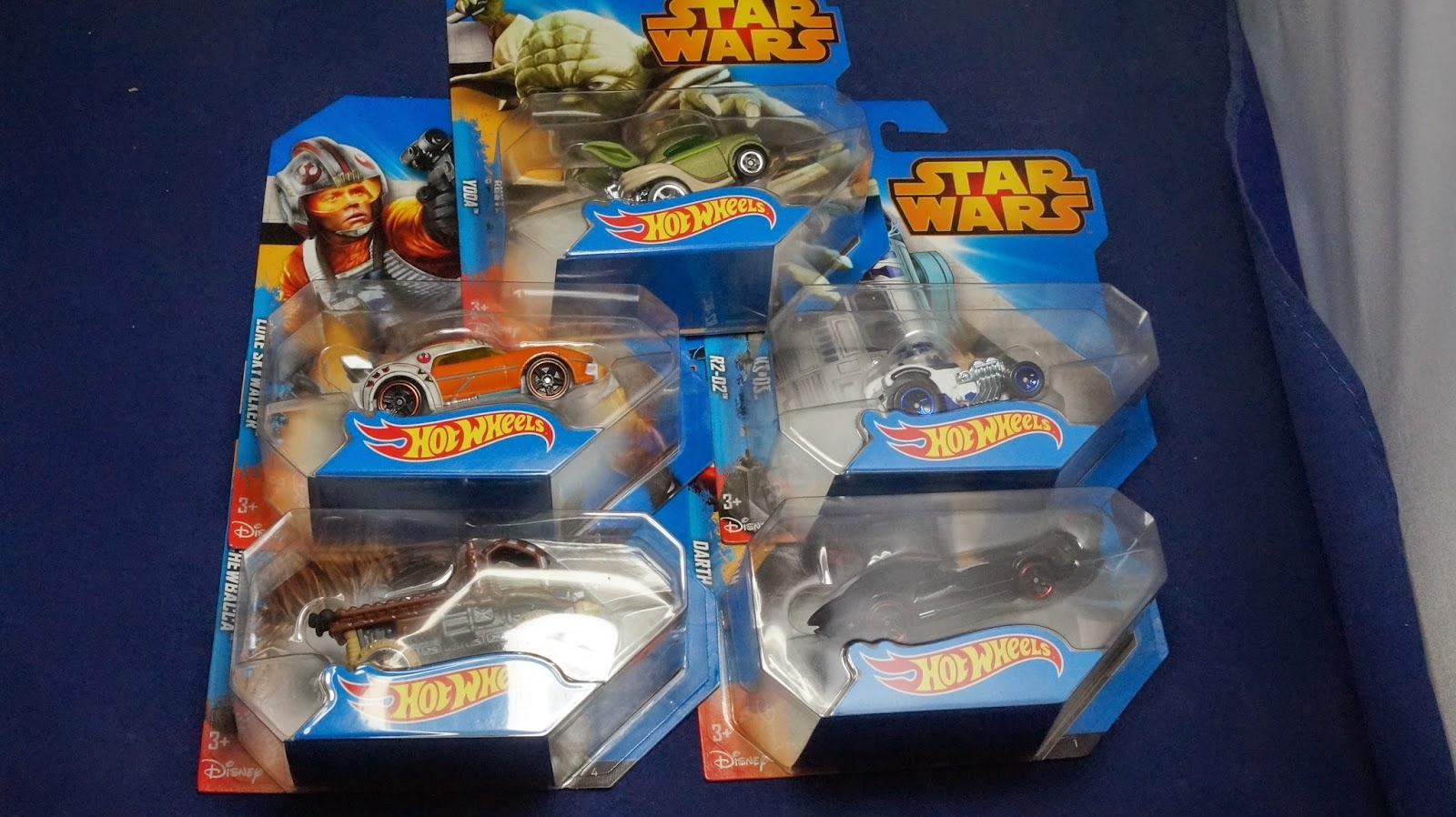 Hot Wheels Star Wars Disney Release CGW35 A Case 12 ct Darth Vader Yoda ...
