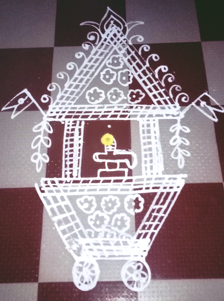 Chariot kolam | Ther kolam designs for Thiruvadhirai Maakolam